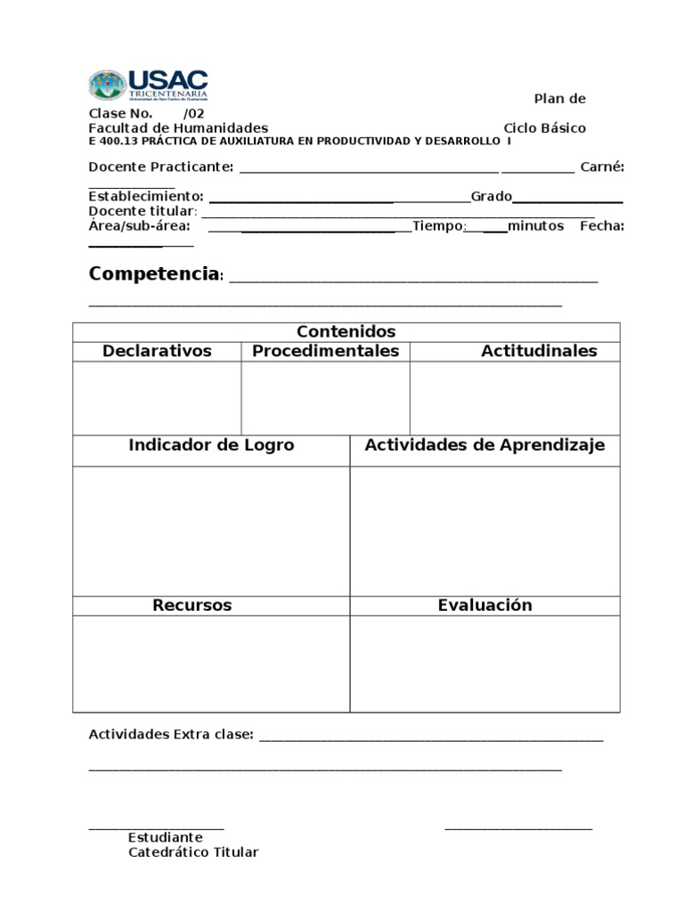 Plan de Clase Diario Bàsicos | PDF
