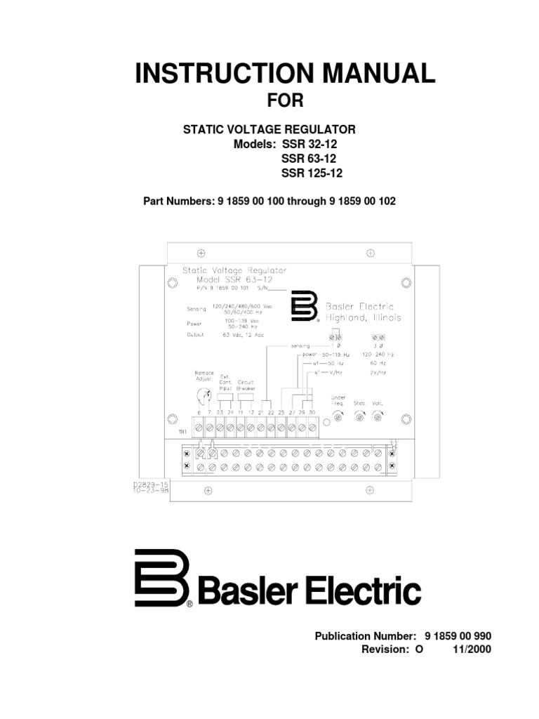 Basler - SSR Instruction Manual | PDF | Electric Generator | Switch