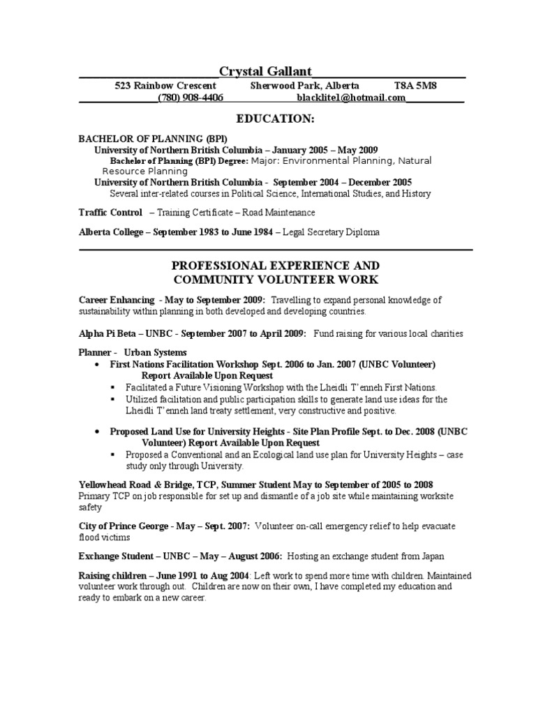 Crystal Resume Jan 5 | PDF | Edmonton | Volunteering