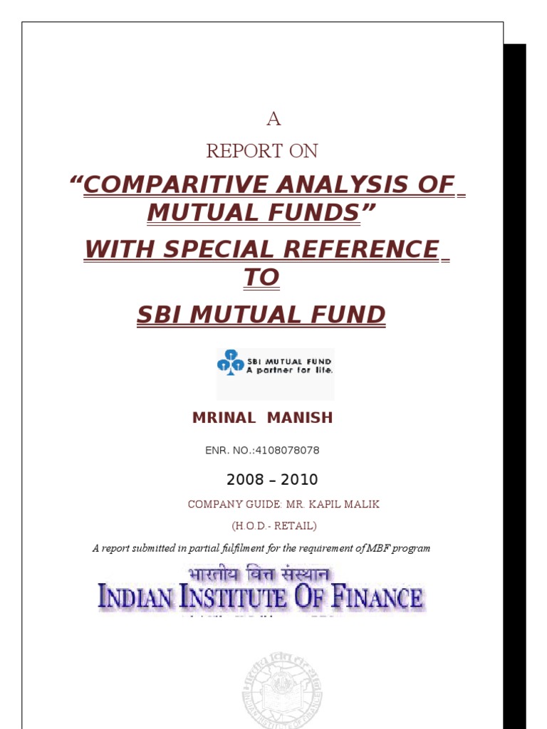 SBI Mutual Fund Comparative Analysis | PDF | Mutual Funds | Investing