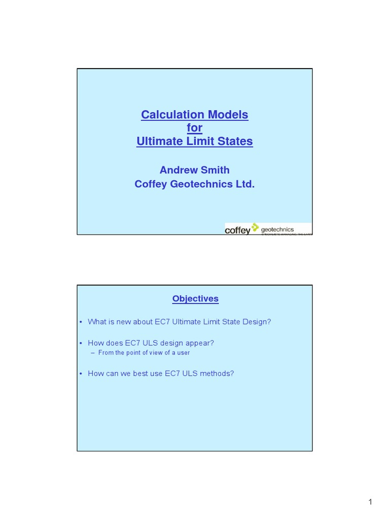 07 Calculation Models For Ultimate Limit States (Smith) | PDF | Nature