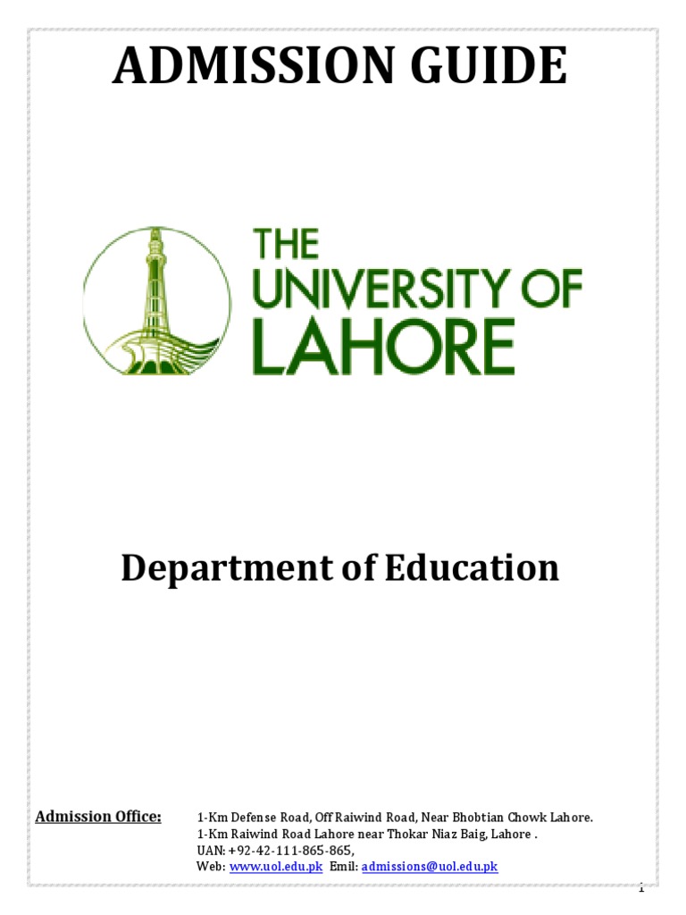 Admission Guide: Department of Education | PDF | University And College ...