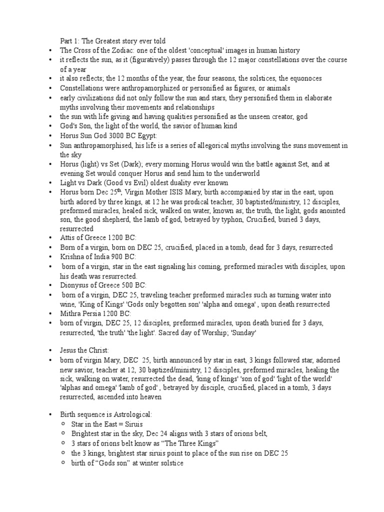 Zeitgeist. The Movie Notes | PDF | Osama Bin Laden | Horus