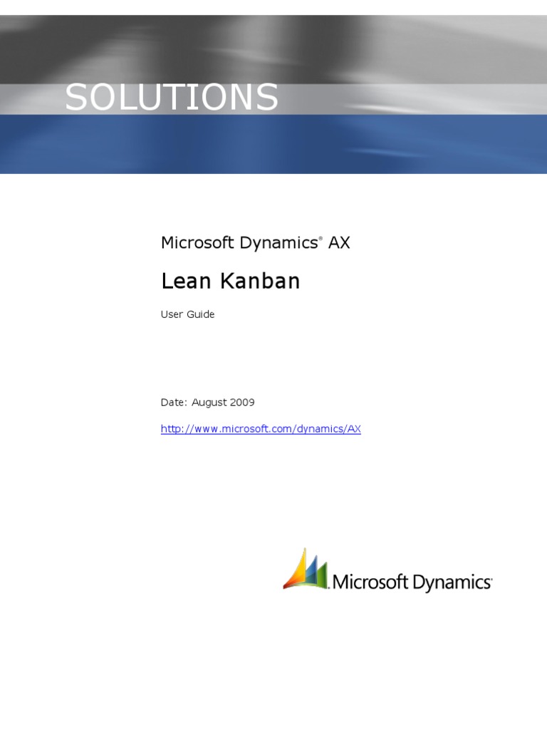 Microsoft Dynamics AX 2009 Lean Kanban | PDF | Inventory | Lean Manufacturing