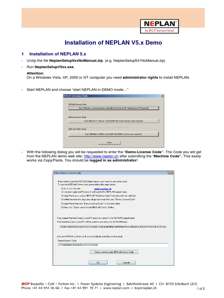 Installation of NEPLAN V5.x Demo | PDF