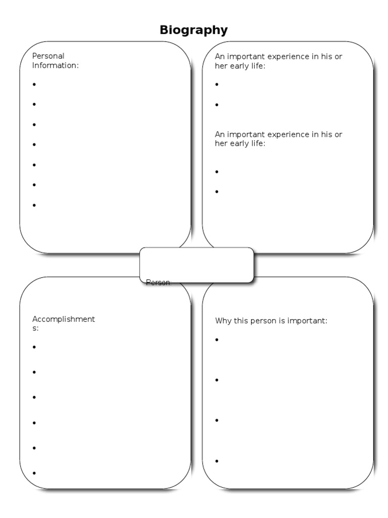Biography Graphic Organizer - 1 | PDF | Career & Growth | Social Science