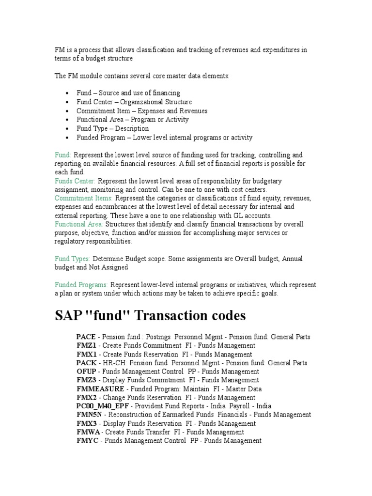 Funds Management (FI-FM): Enabling Budgeting and Tracking of Revenues ...