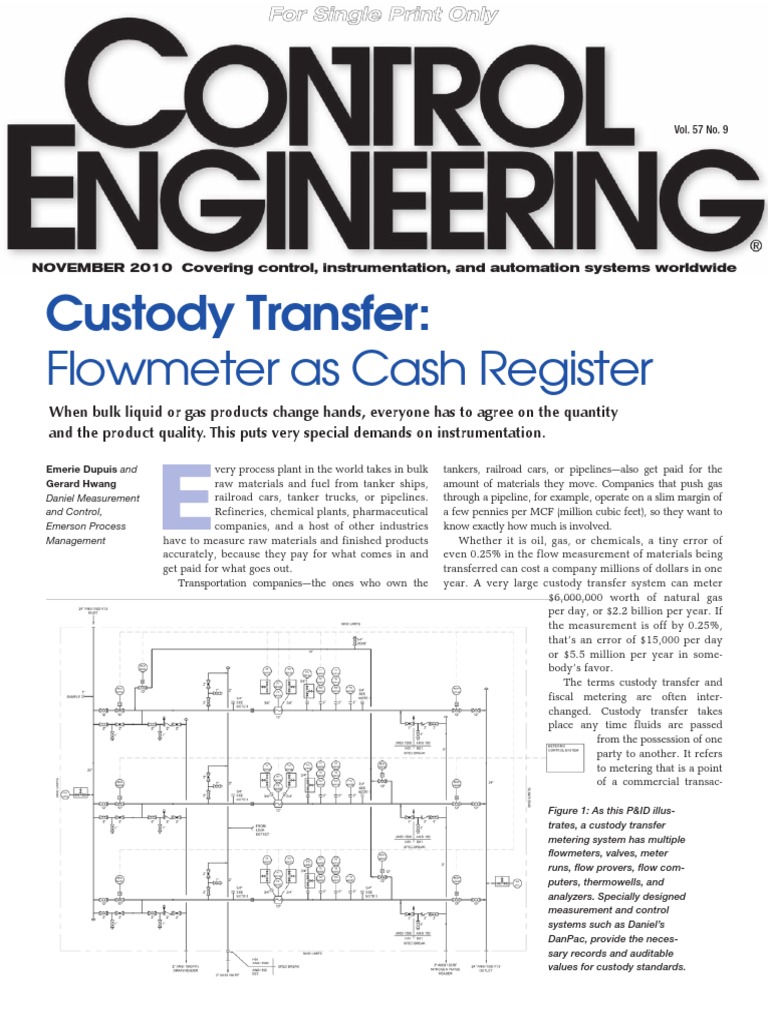Custody Transfer - Flowmeter As Cash Register | PDF | Flow Measurement ...