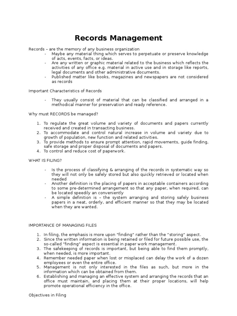 Effective Records Management Guide | PDF | Records Management | Document