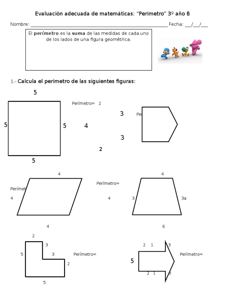 Calcula El Perímetro de Las Siguientes Figuras | PDF