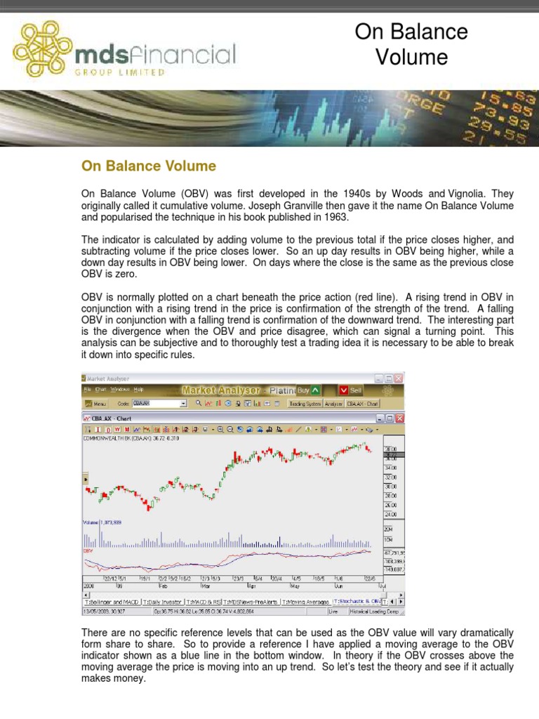 On Balance Volume Trading Strategy | PDF | Market Trend | Moving Average
