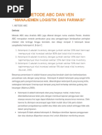 Metode Analisis ABC dan VEN Obat | PDF