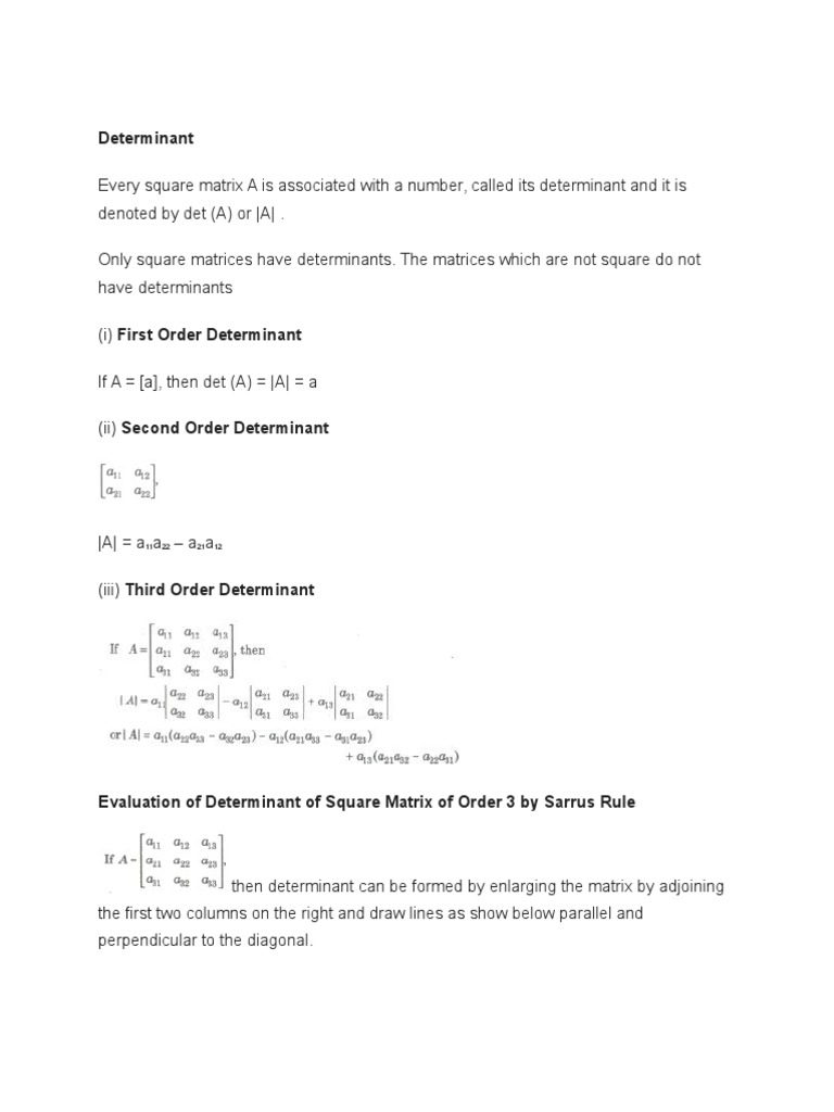 Determinant | Download Free PDF | Determinant | Matrix (Mathematics)