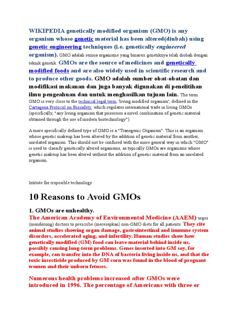 10 Reasons to Avoid Genetically Modified Organisms: A Comprehensive Case Against GMOs and for ...