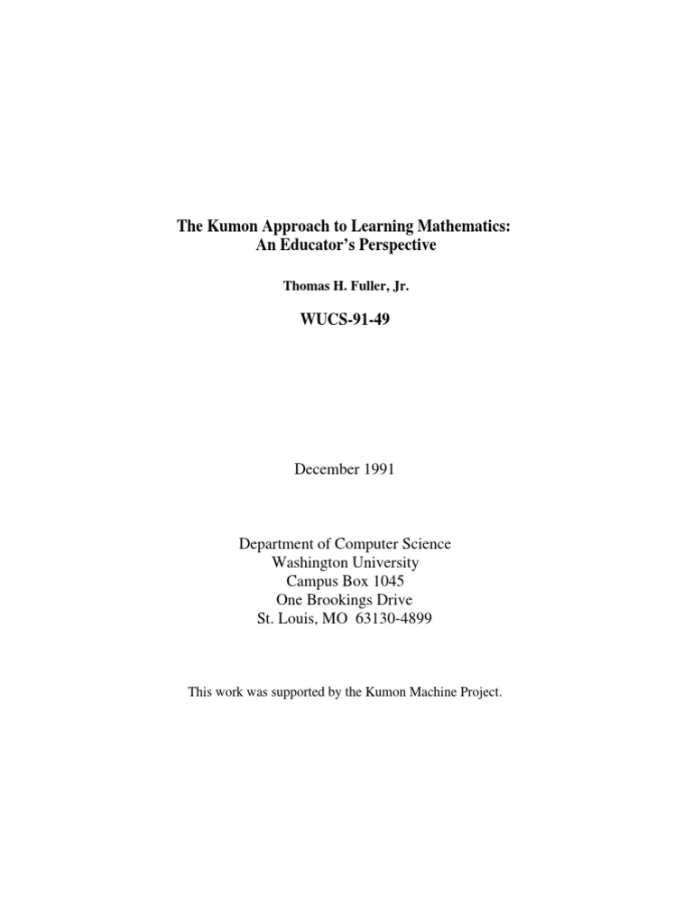 Kumon Method: Enhancing Math Learning | PDF | National Council Of ...