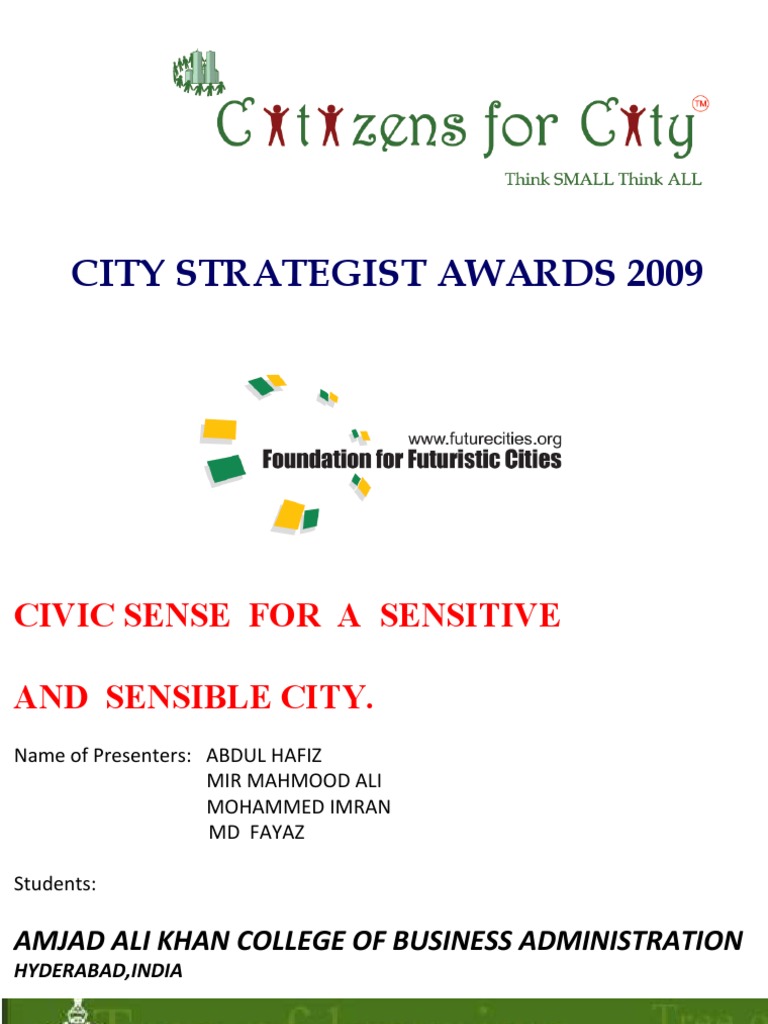 Civic Sense For A Sensitive and Sensible City | PDF | Communication ...