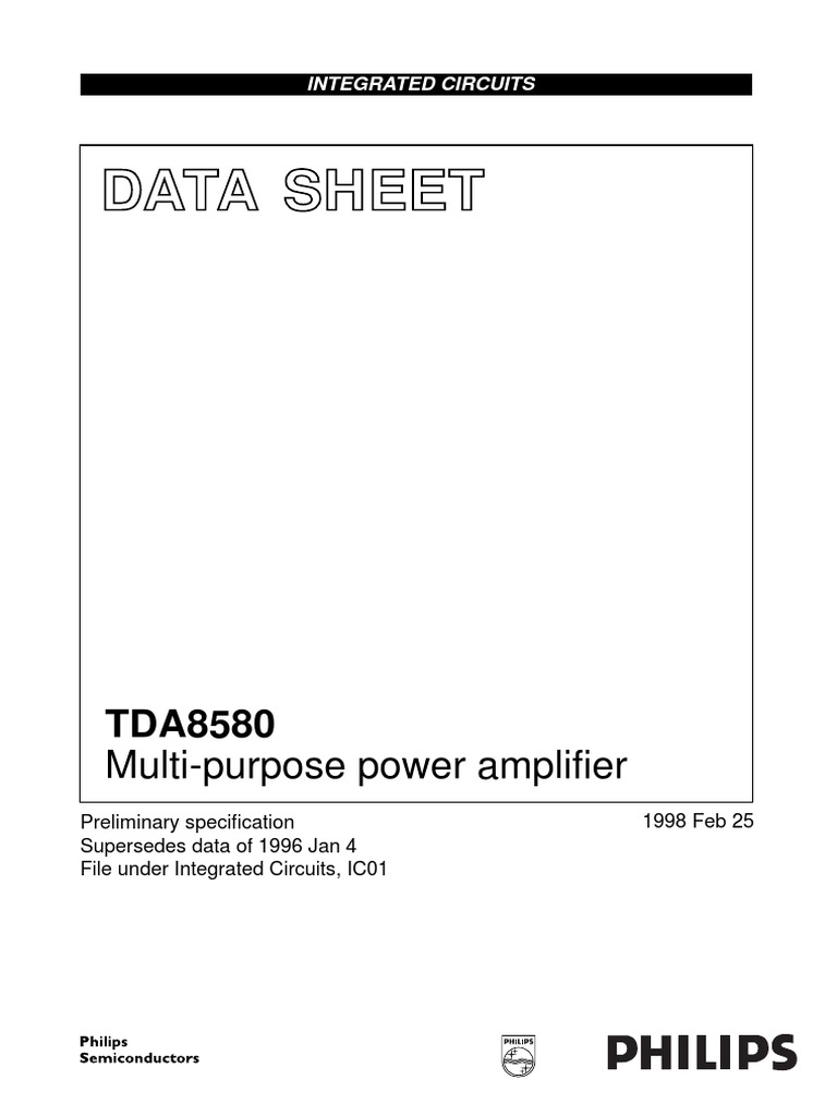 Tda 8580 | PDF | Amplifier | Electronics