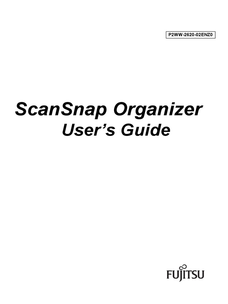 Fujitsu ScanSnap Organizer | PDF | Share Point | Portable Document Format