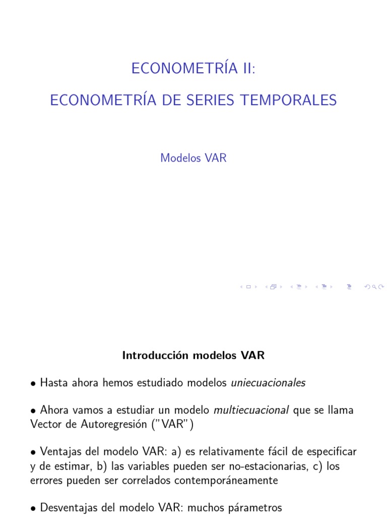 07 Modelos VAR | PDF | Enseñanza de matemática | Análisis matemático