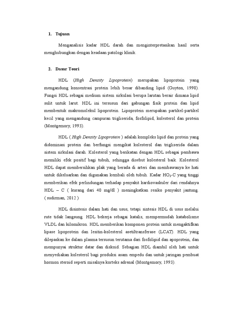 Analisis Kadar HDL dan Implikasinya | PDF | Pengembangan Diri ...