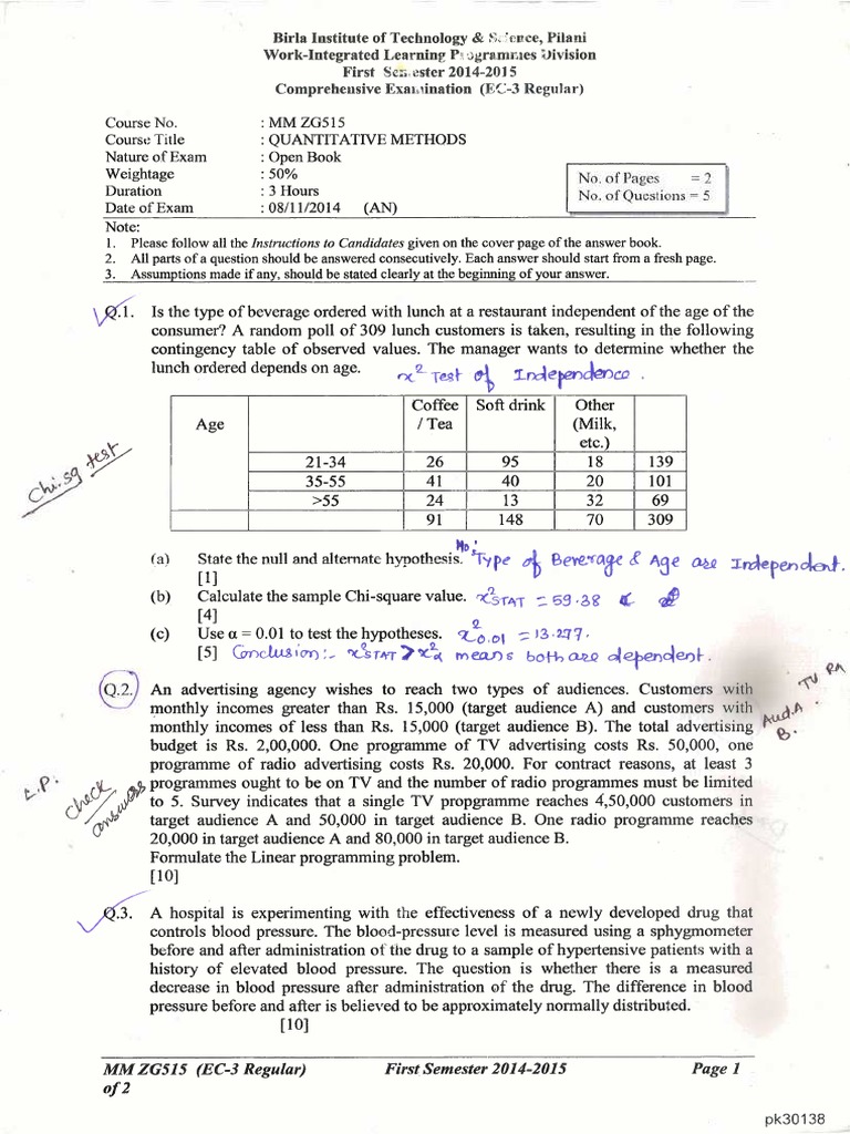 QM-Comp Exam Old Question Bits | PDF