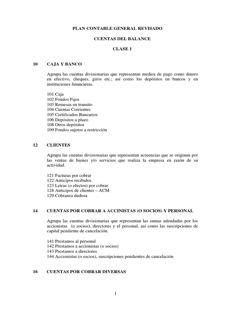 Plan Contable General Revisado | PDF | Impuestos | Compartir (Finanzas)