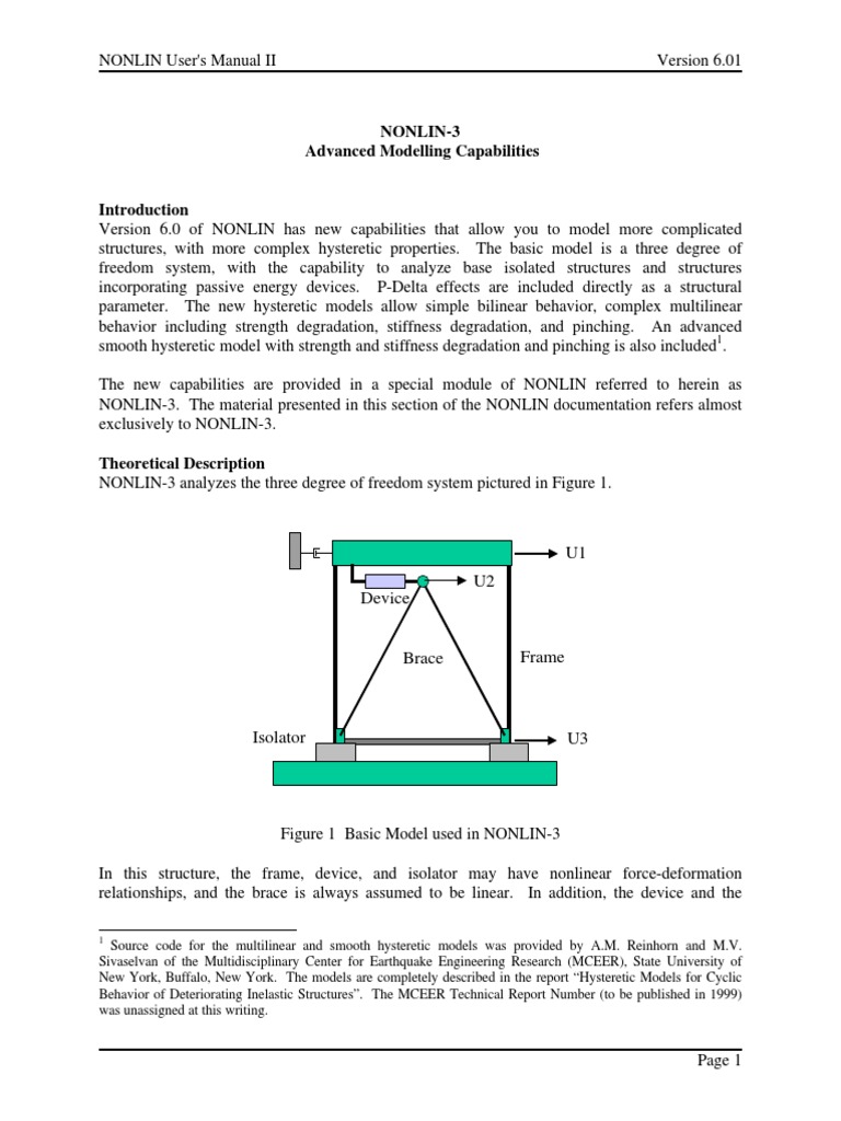 Nonlin-3 Advanced Modelling Capabilities | PDF | Amplitude | Hysteresis