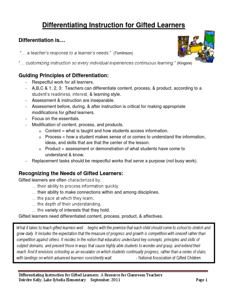 Differentiating For Gifted Learners 1 | PDF | Gifted Education ...