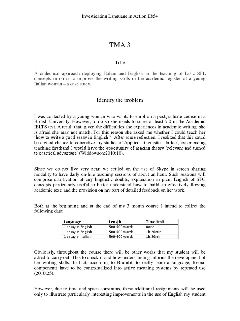 Open University Language in Action TMA03 Sample (78% Gained) | PDF ...