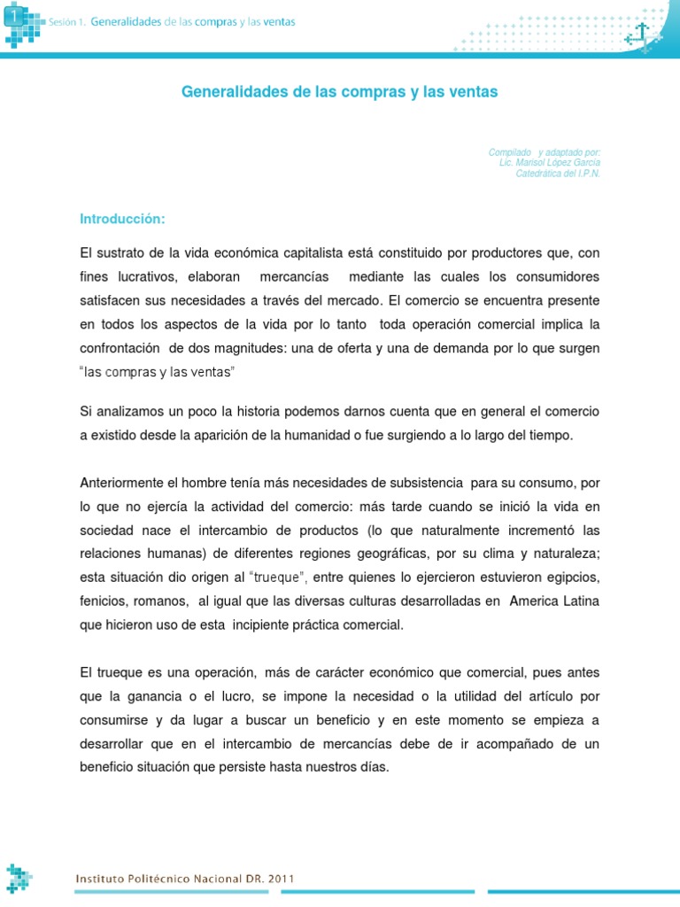 Ut1 s1 Generalidades Compras y Ventas | PDF | Comercio | Permuta