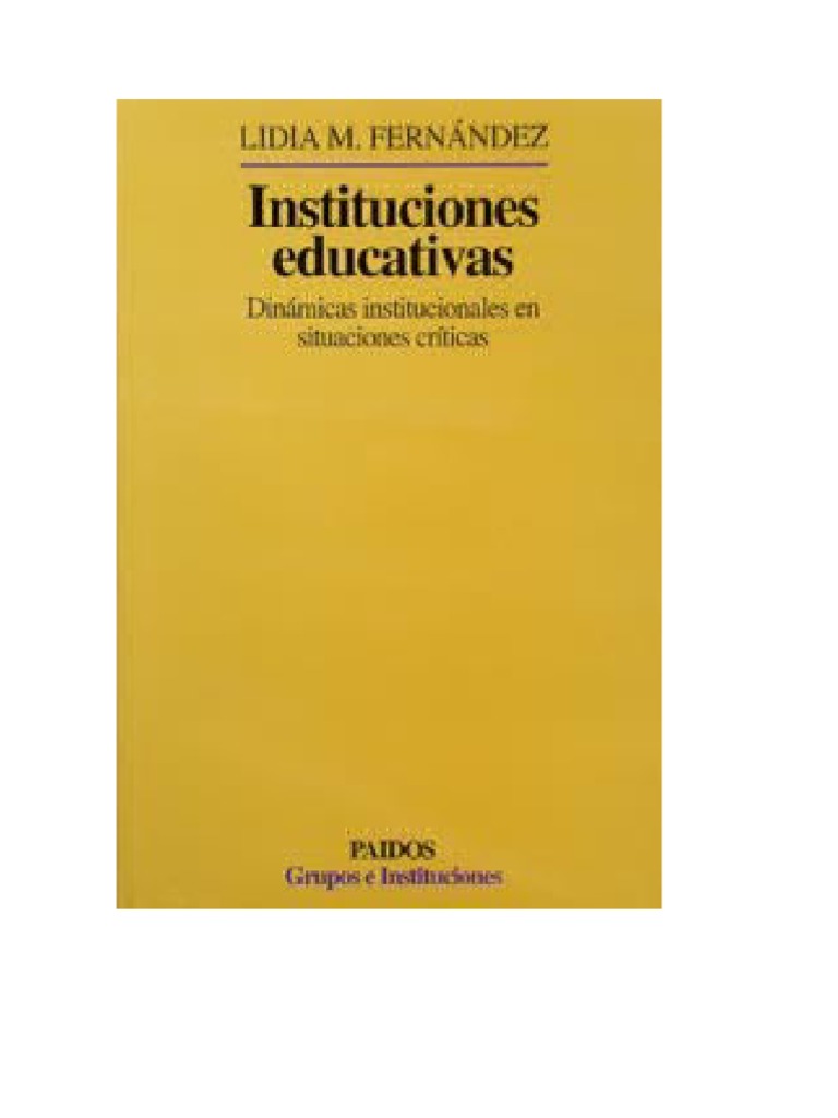 Lidia Fernandez Análisis de Las Instituciones Educativas | PDF ...