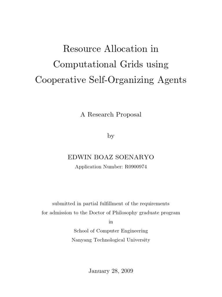 Resource Allocation in Computational Grids Using Cooperative Self-Organizing Agents | PDF | Grid ...