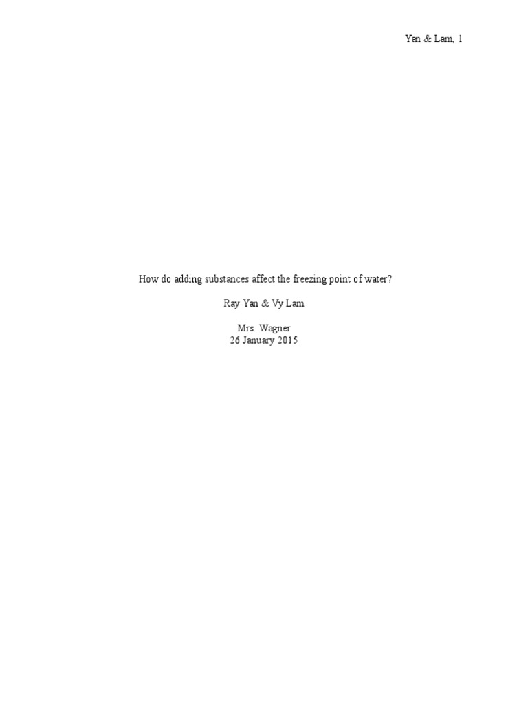 Ice Cream Freezing Point Experiment | PDF | Melting Point | Solution