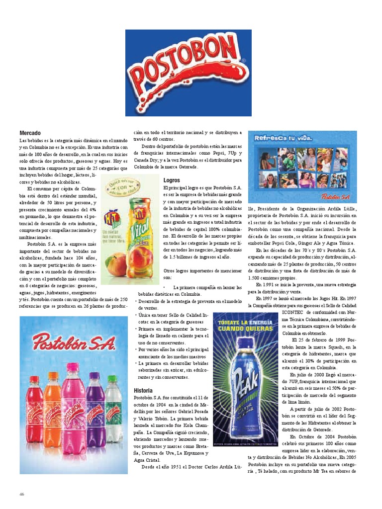 Postobon PDF | PDF | Refresco | Bebida