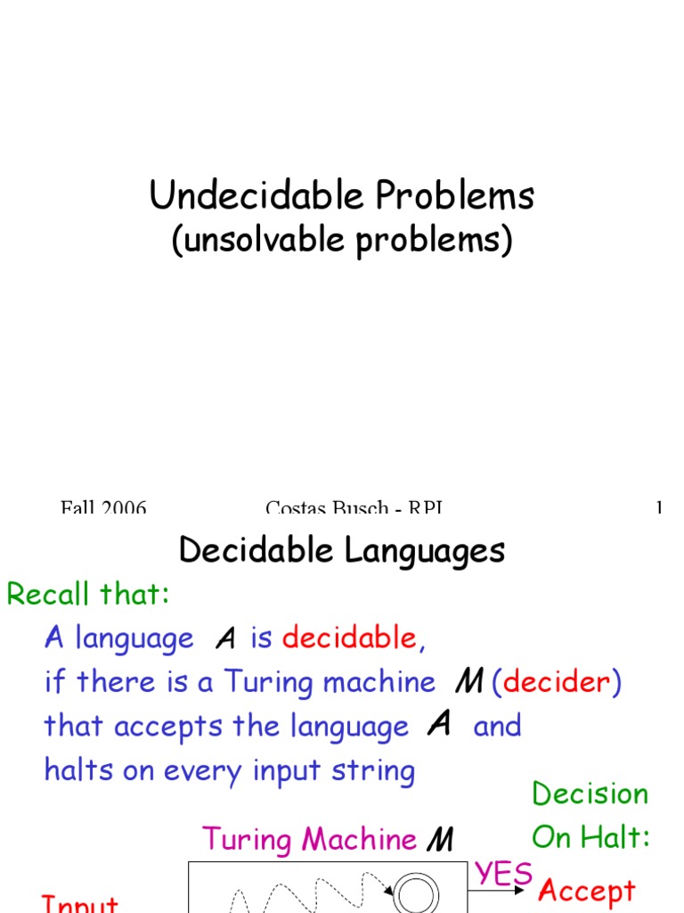 Undecidable | PDF | Theory Of Computation | Areas Of Computer Science
