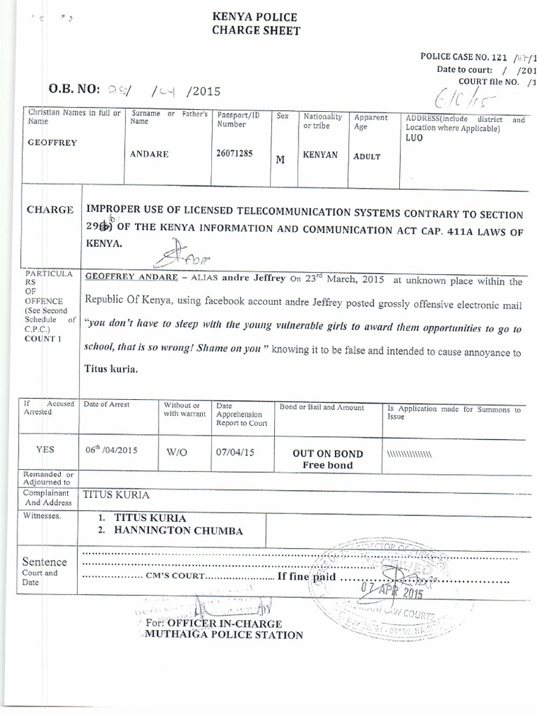 Charge Sheet | PDF