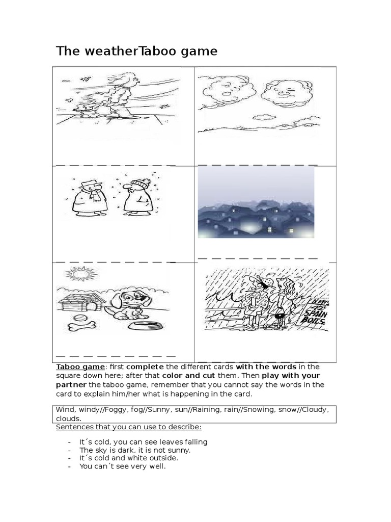 Taboo Game (Weather) 2 | PDF