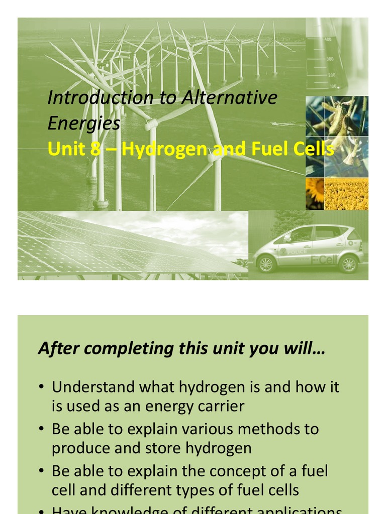 Unit 8-Hydrogen and Fuel Cells | PDF | Hydrogen | Electrochemistry