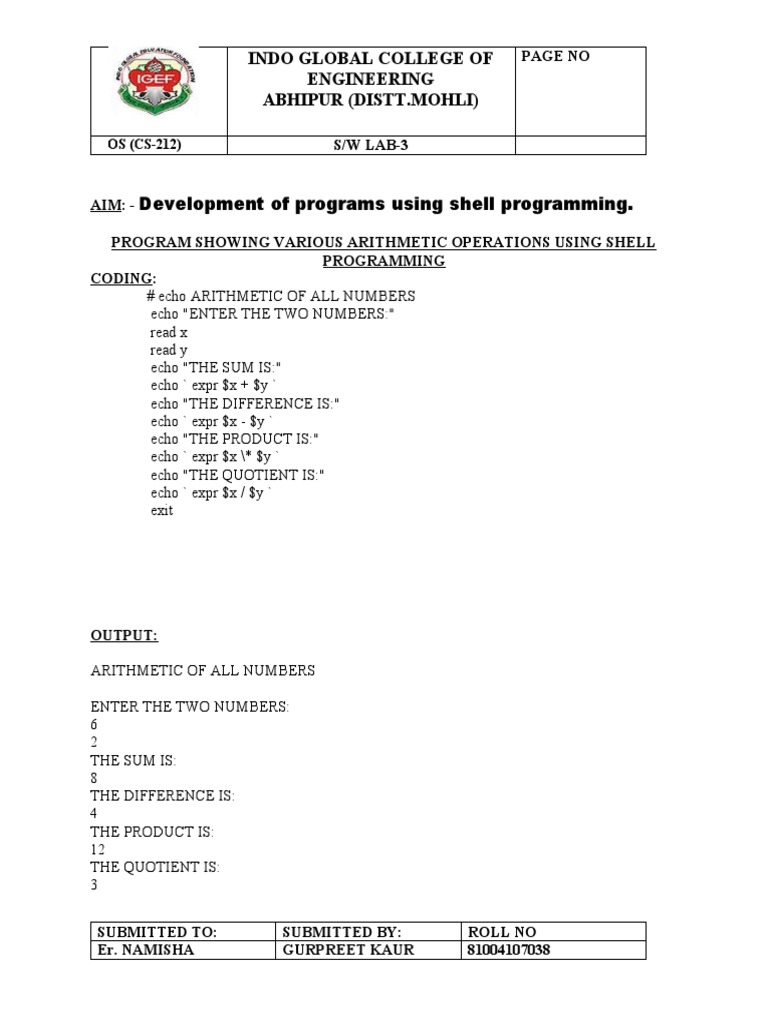 Shell Programming Lab Exercises | PDF | Computing | Computer Hardware