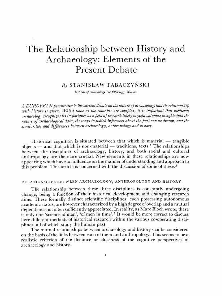 The Relationship Between History and Archaeology | PDF | Archaeology ...