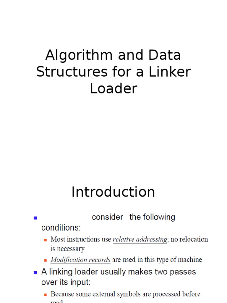 Algorithm And Data Structures For A Linker Loader Pdf 8322