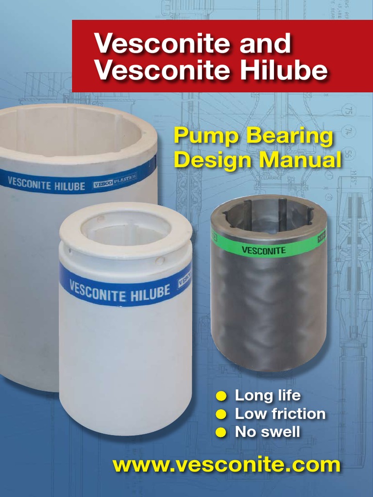Vesconite Pump Bearing Design Manual | PDF | Bearing (Mechanical) | Wear