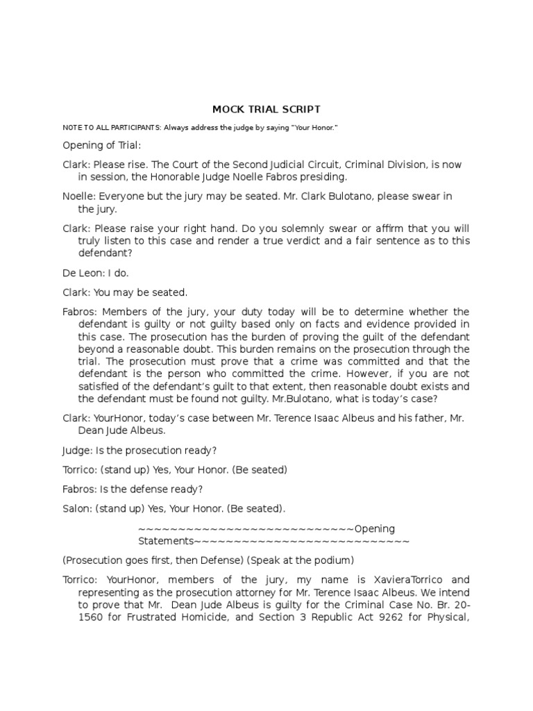 Script Final | PDF | Reasonable Doubt | Witness