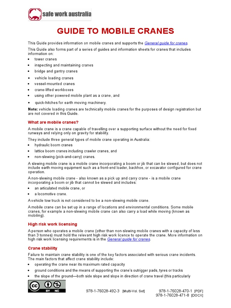 Guide To Mobile Cranes | PDF | Crane (Machine) | Structural Load