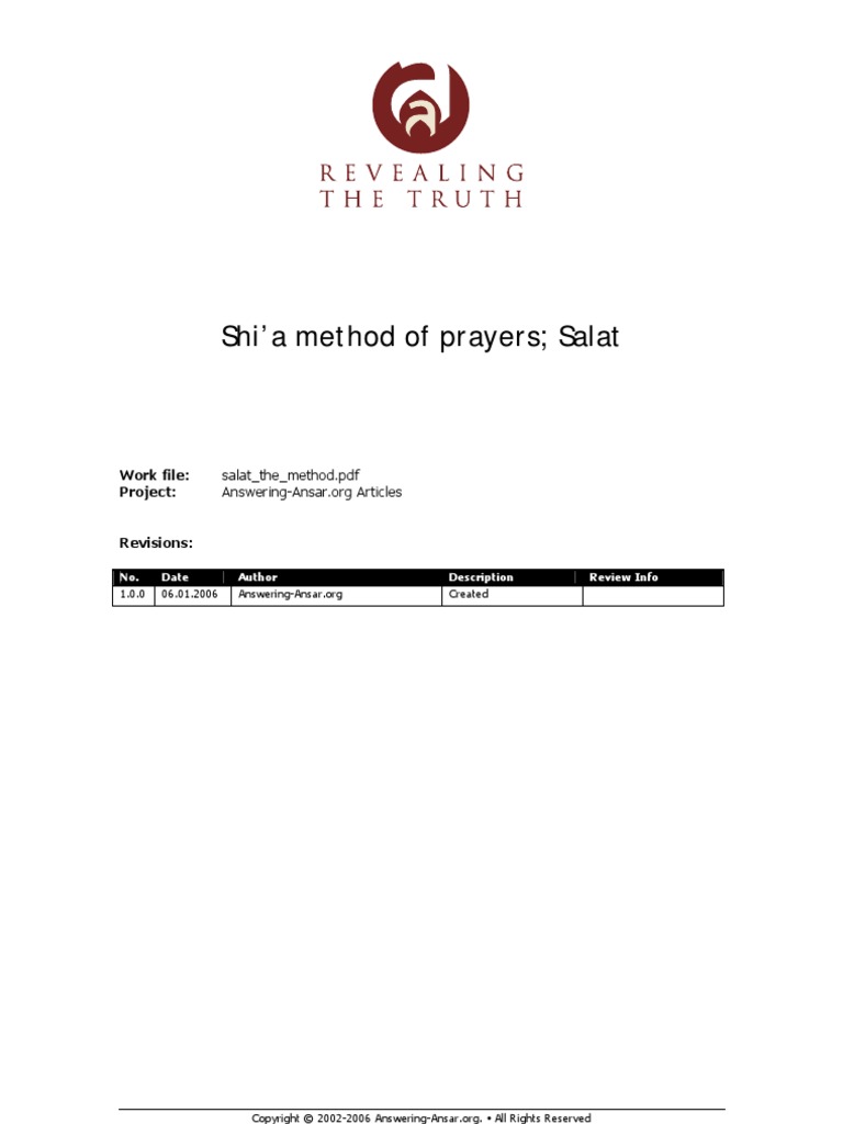 Salat The Method | Download Free PDF | Hadith | Sunni Islam