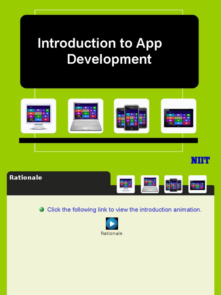 Introduction To App Development Rationale Pdf Software Development Application Software