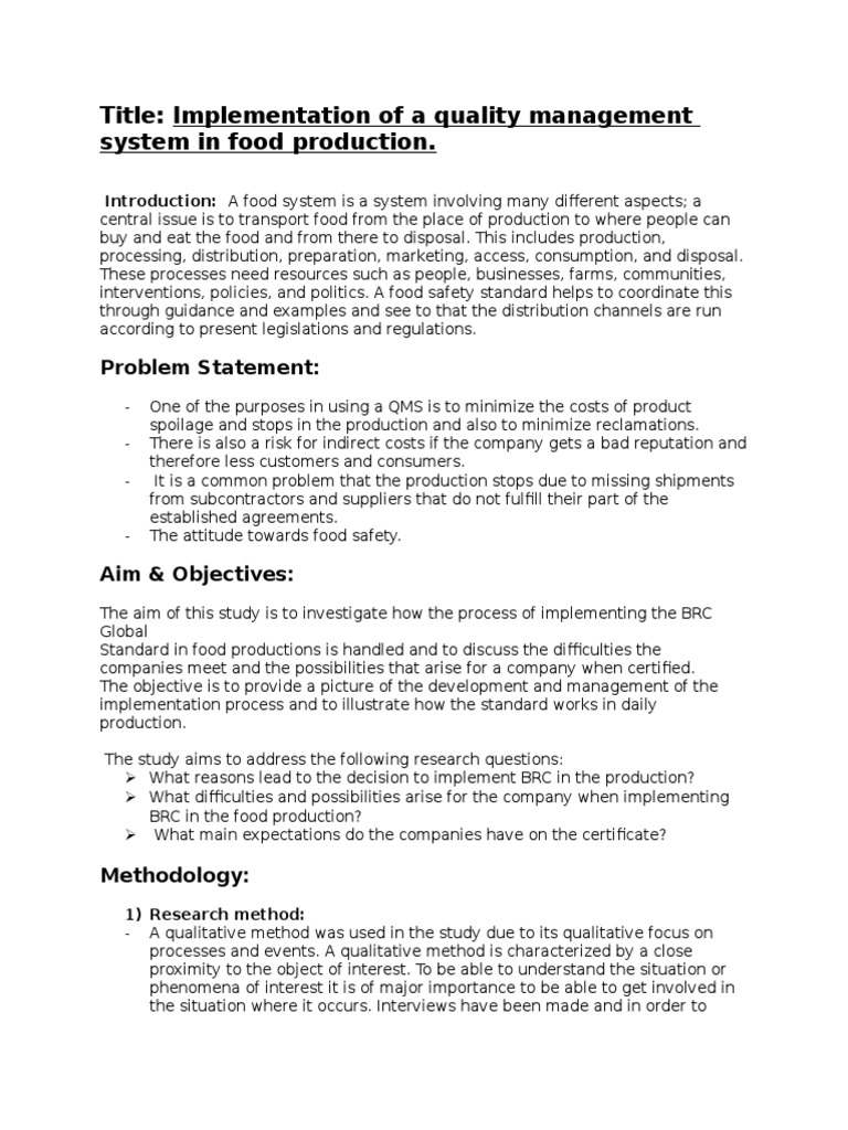 Food Industry | PDF | Qualitative Research | Food Industry