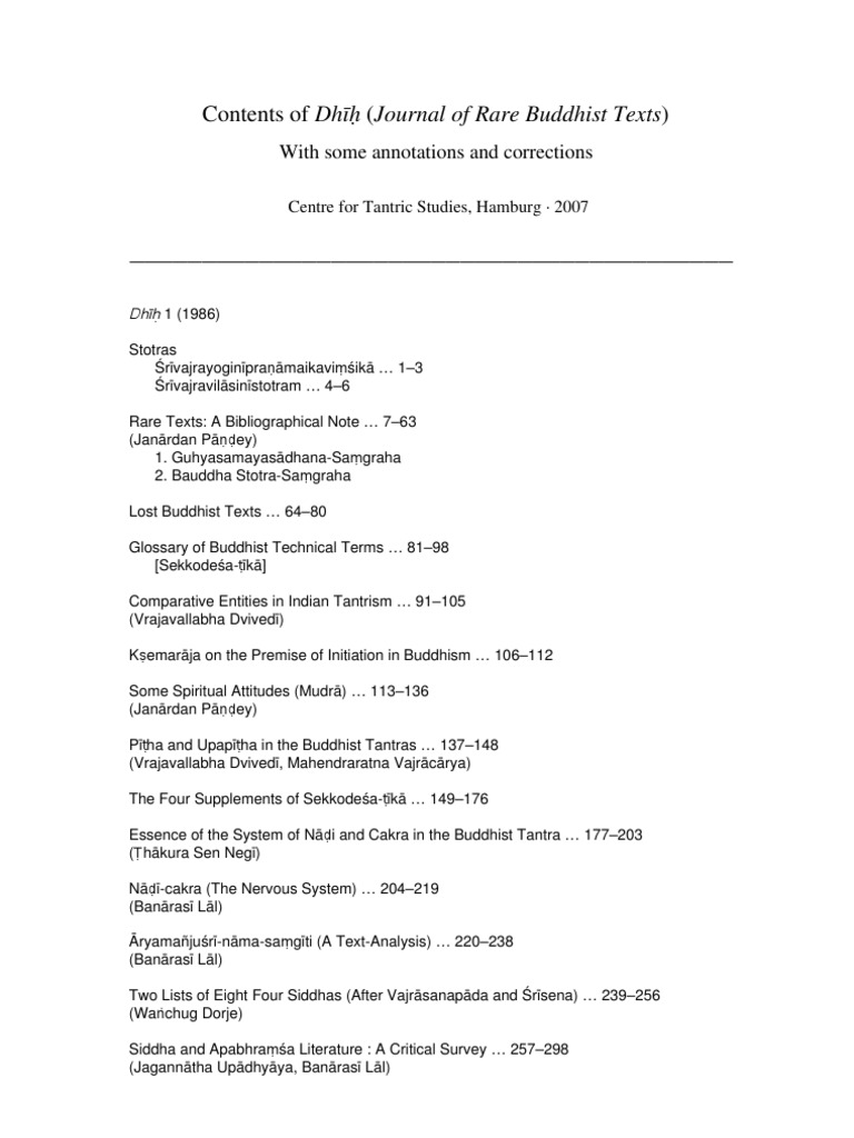 Dhih Journal Contents | PDF