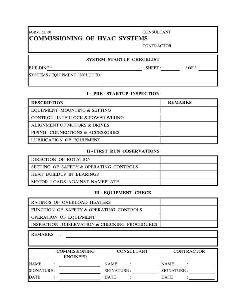 Hvac Commissionning Forms | PDF | Duct (Flow) | Hvac