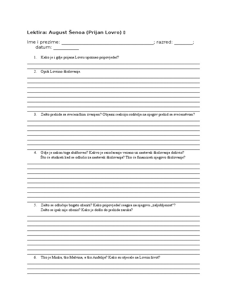 Lektira - Prijan Lovro | PDF